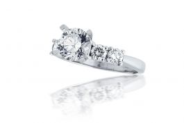 Five Stone Diamond Engagement Ring Setting in Platinum (0.56ct. tw.)