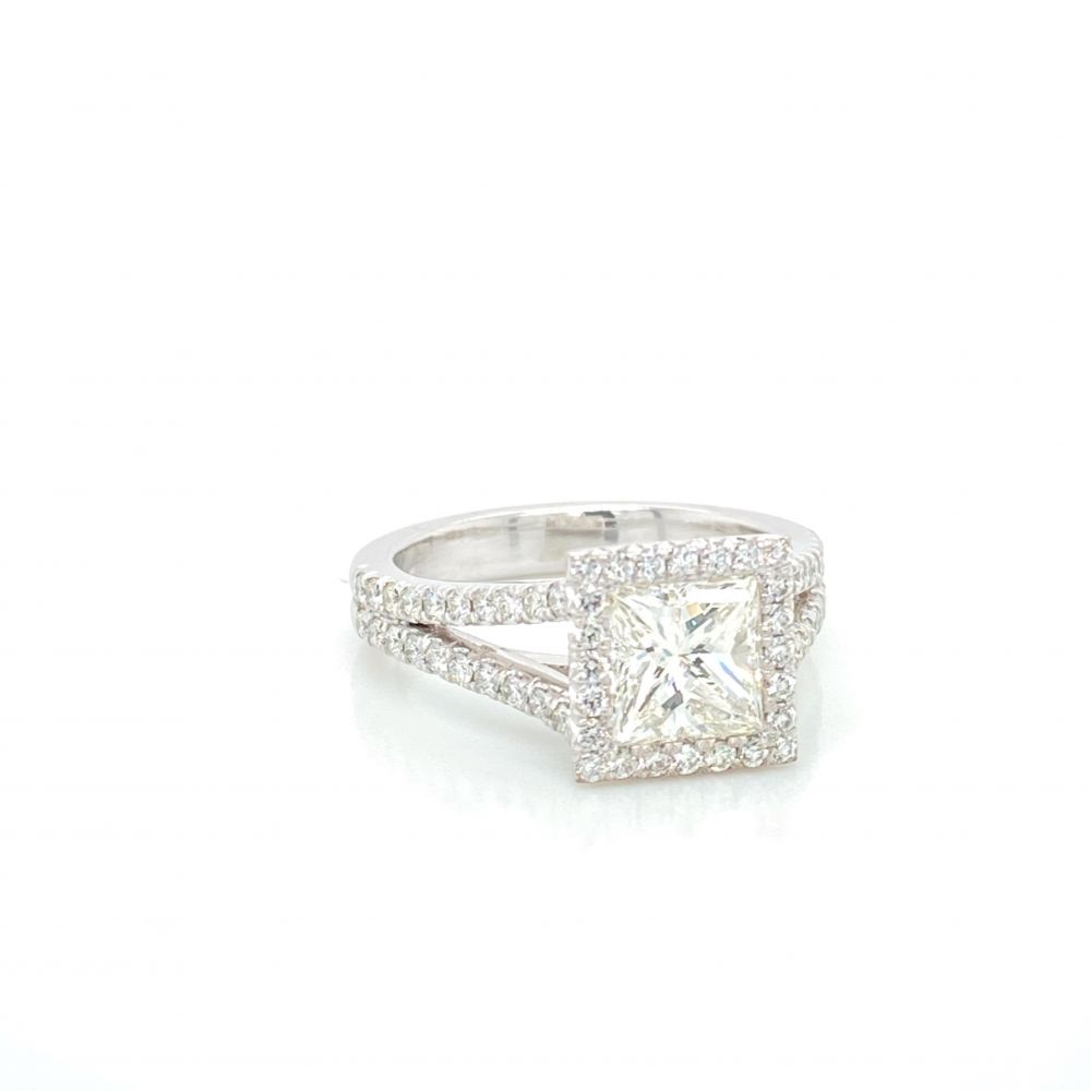 Split Shank Halo Engagement Rings Princess Cut
