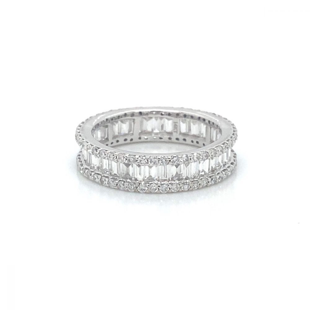 White gold baguette eternity ring store